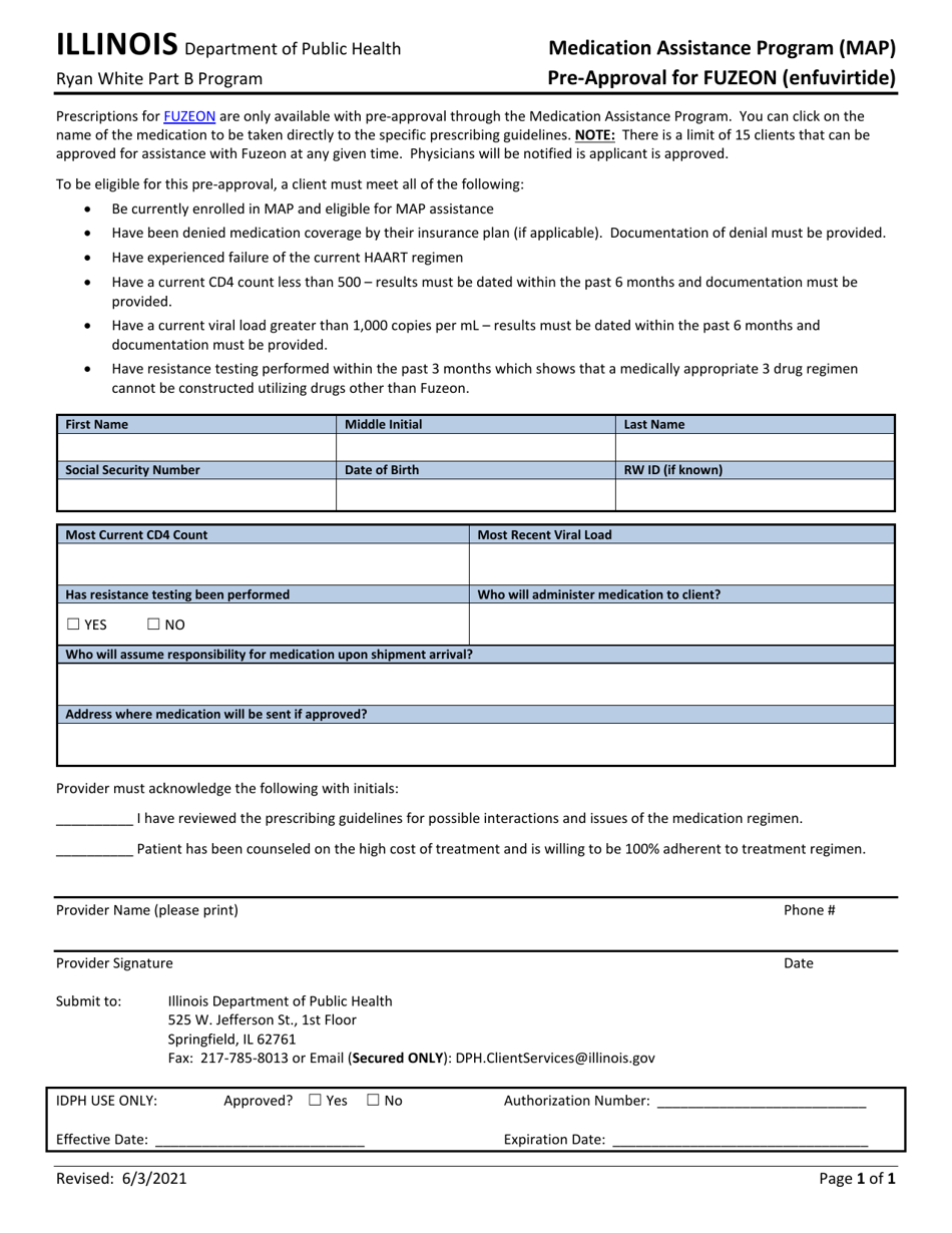 Illinois Medication Assistance Program (Map) Pre-approval for Fuzeon ...
