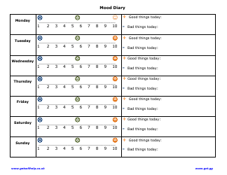 Weekly Mood Diary Template Download Printable PDF | Templateroller