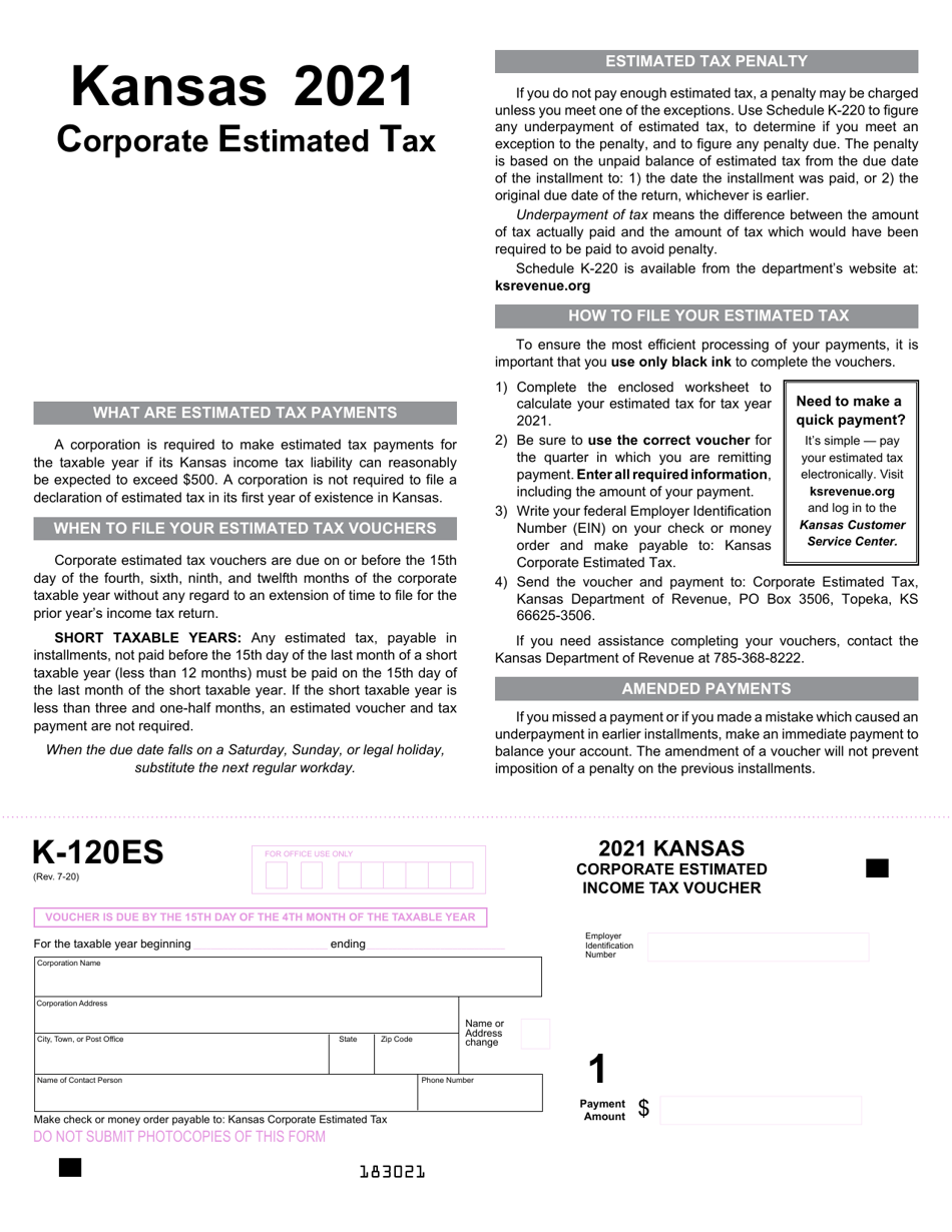 Form K-120ES - 2021 - Fill Out, Sign Online and Download Fillable PDF ...