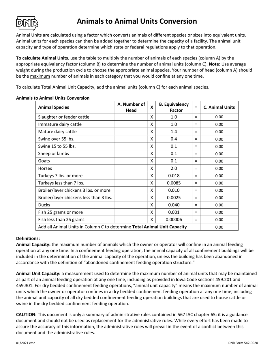 DNR Form 542-0020 - Fill Out, Sign Online and Download Fillable PDF ...