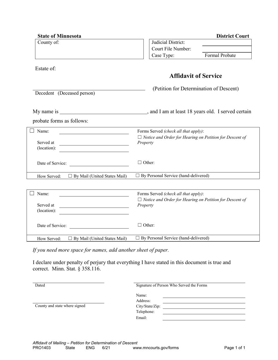 Form PRO1403 - Fill Out, Sign Online and Download Printable PDF ...