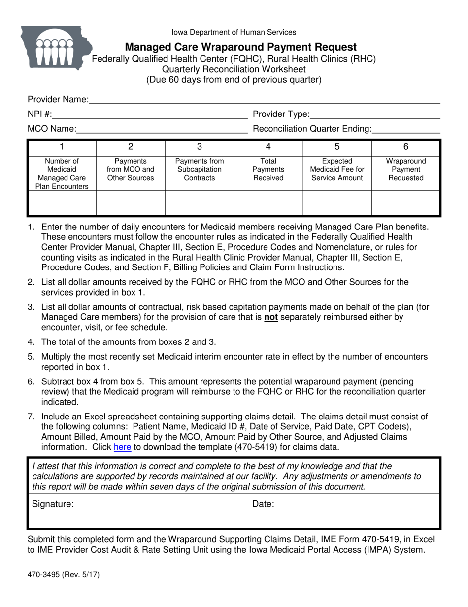 Form 470-3495 - Fill Out, Sign Online and Download Printable PDF, Iowa ...