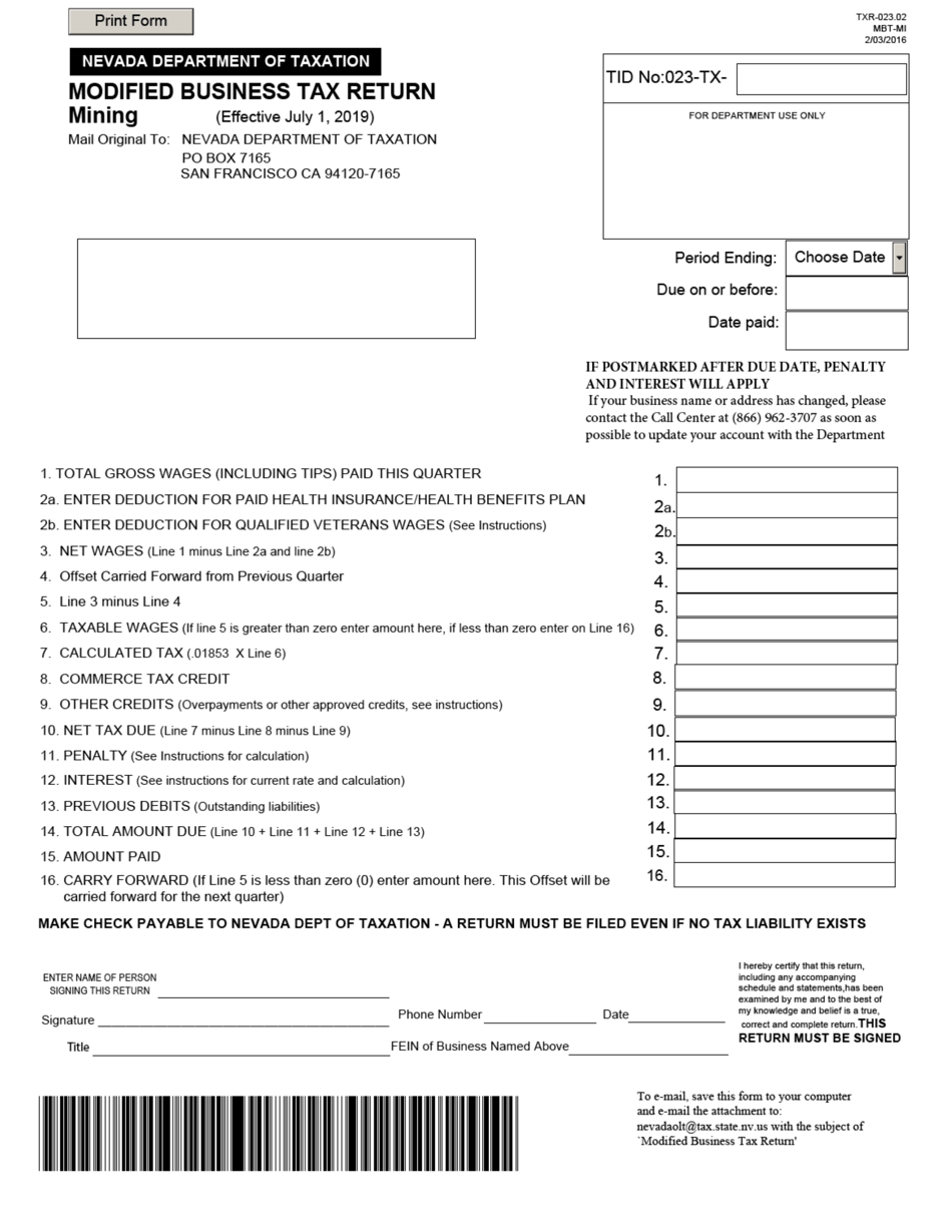 Form TXR-023.02 (MBT-MI) - Fill Out, Sign Online and Download Fillable ...