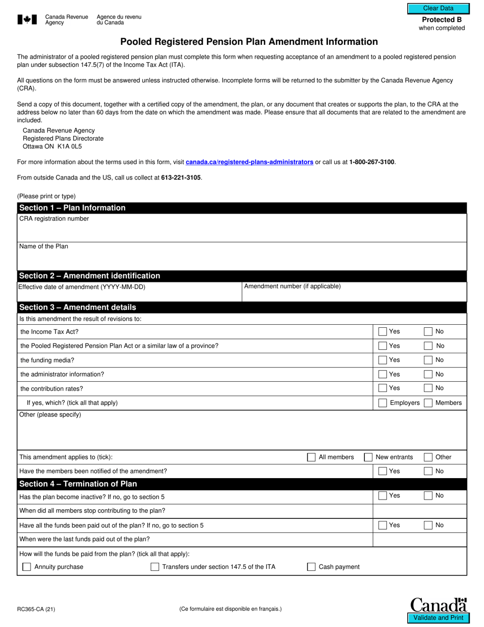 Form RC365-CA Download Fillable PDF or Fill Online Pooled Registered ...