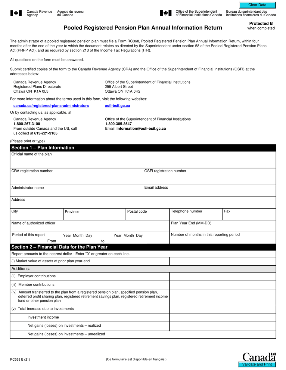 Form RC368 Download Fillable PDF or Fill Online Pooled Registered ...