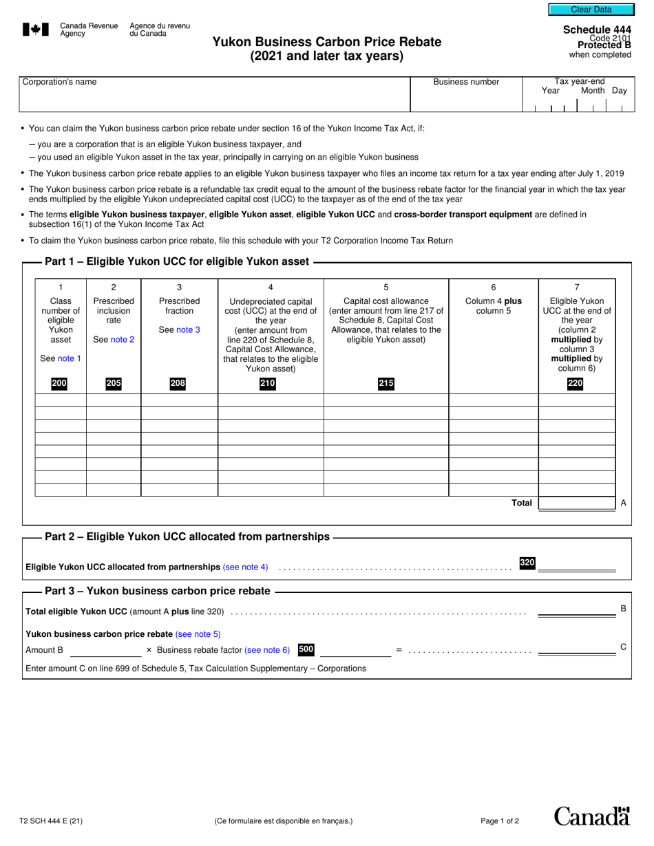Form T2 Schedule 444 Fill Out Sign Online And Download Fillable PDF