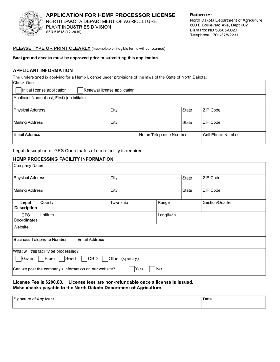 Form SFN61613 - Fill Out, Sign Online and Download Fillable PDF, North ...