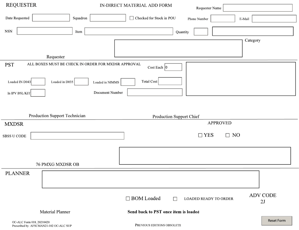 OC-ALC Form 018 - Fill Out, Sign Online and Download Fillable PDF ...