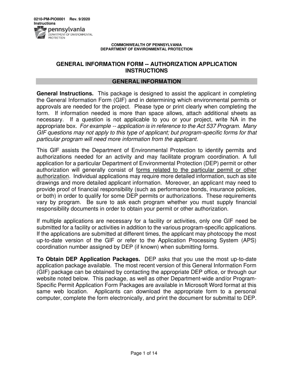 Download Instructions for Form 0210-PM-PIO0001 General Information Form ...