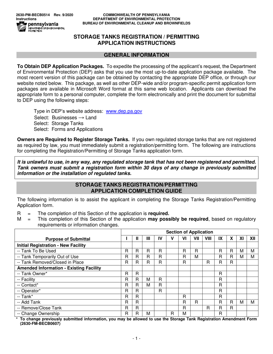 Download Instructions for Form 2630-PM-BECB0514 Storage Tanks ...