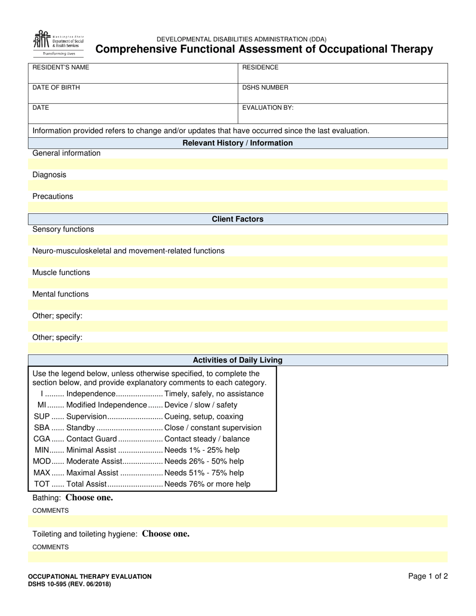 DSHS Form 10-595 - Fill Out, Sign Online and Download Printable PDF ...