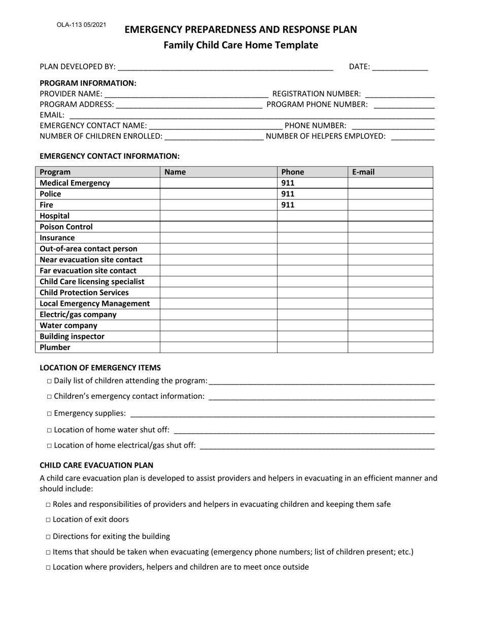Form OLA-113 - Fill Out, Sign Online and Download Fillable PDF, South ...