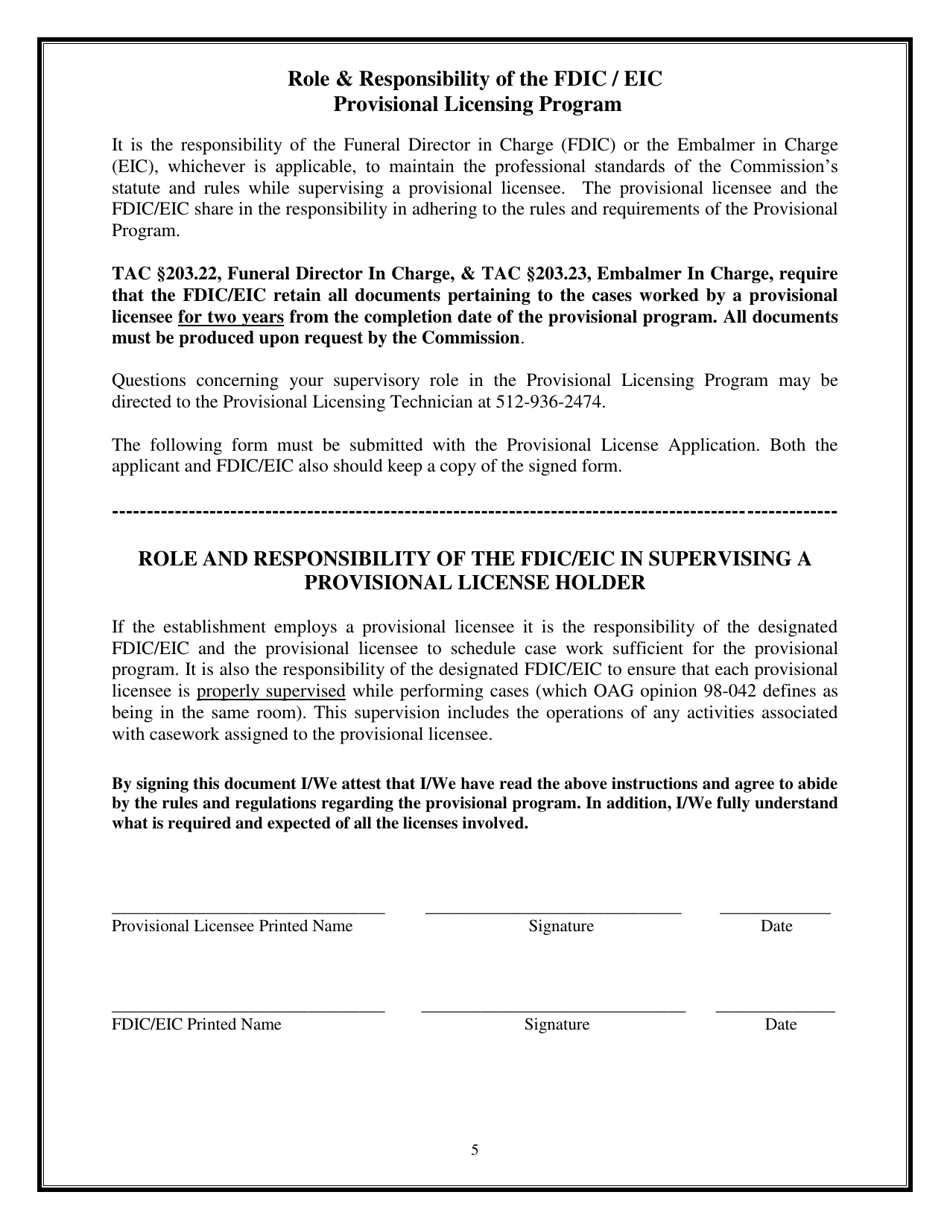 Texas Provisional Embalmer Application - Fill Out, Sign Online and Download PDF | Templateroller