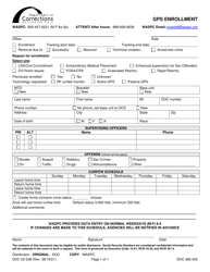 Form DOC02-338 Download Printable PDF or Fill Online Gps Enrollment ...