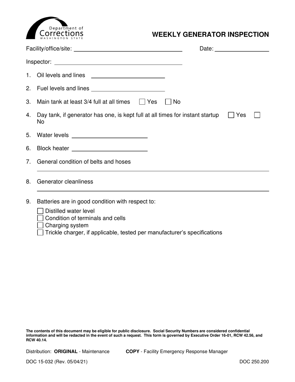 Form DOC15-032 - Fill Out, Sign Online and Download Printable PDF ...