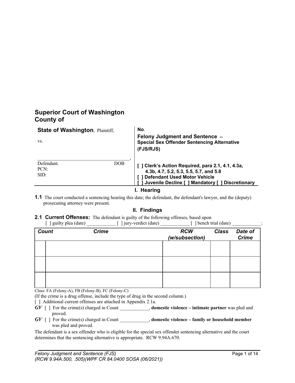 Form Wpf Cr84 0400 Sosa Fill Out Sign Online And Download Printable Pdf Washington