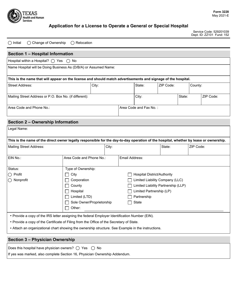 Form 3228 - Fill Out, Sign Online and Download Fillable PDF, Texas ...