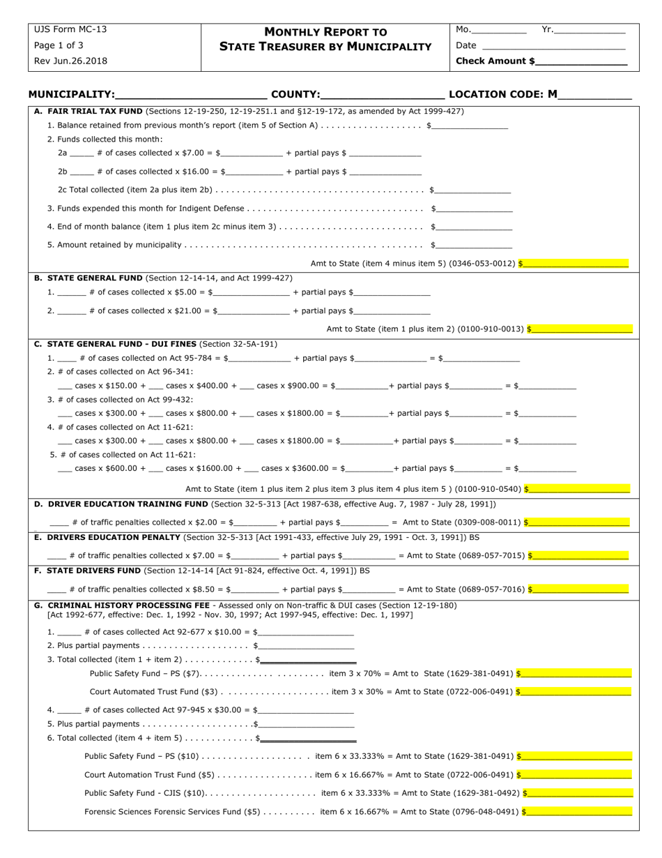 Form MC-13 - Fill Out, Sign Online and Download Fillable PDF, Alabama ...