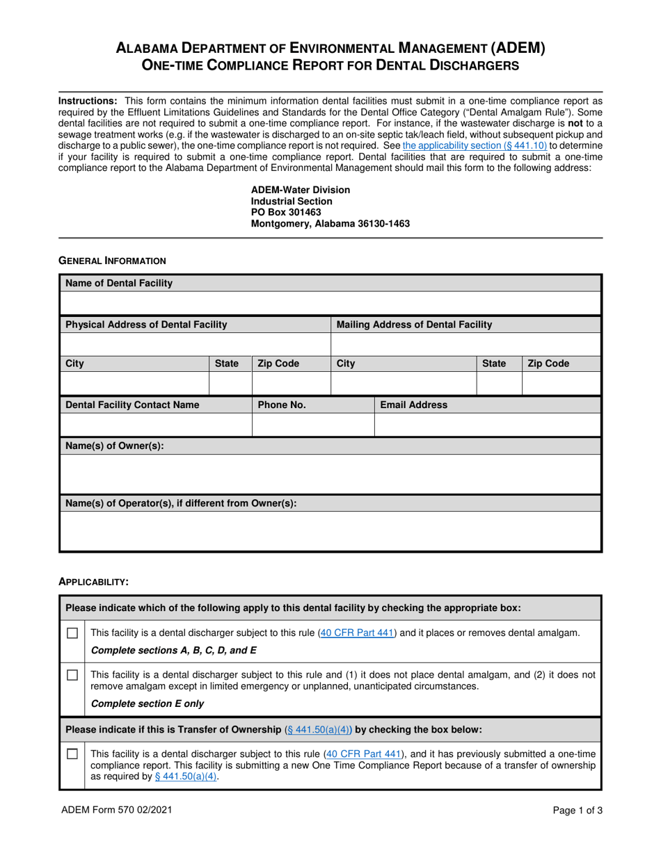 ADEM Form 570 - Fill Out, Sign Online and Download Fillable PDF ...