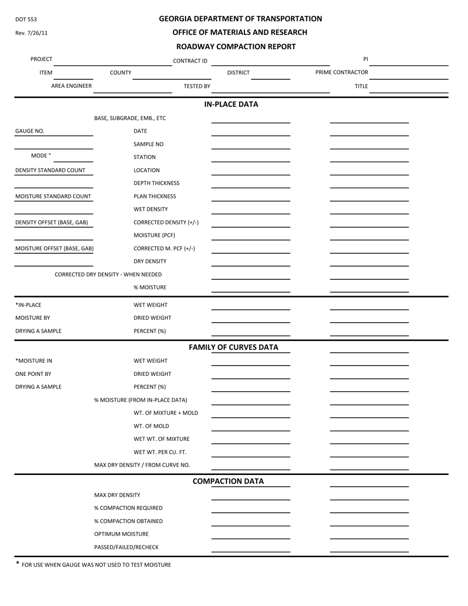 Form DOT553 - Fill Out, Sign Online and Download Printable PDF, Georgia ...