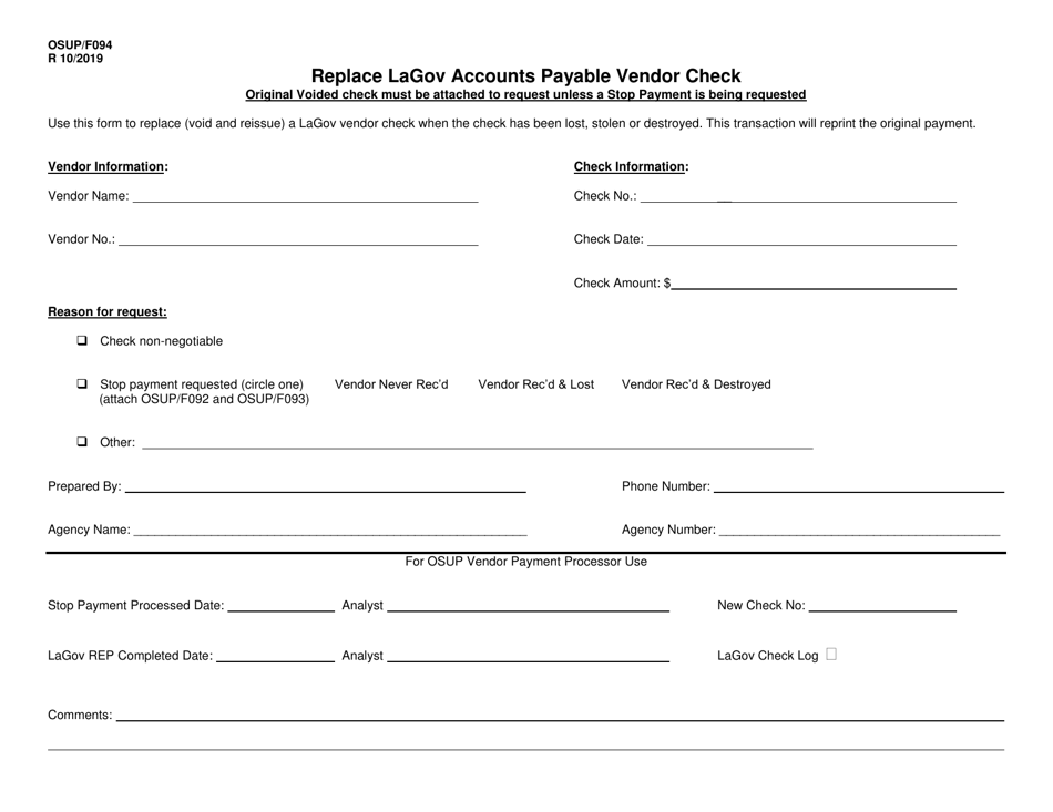 Form OSUP/F094 - Fill Out, Sign Online and Download Printable PDF ...