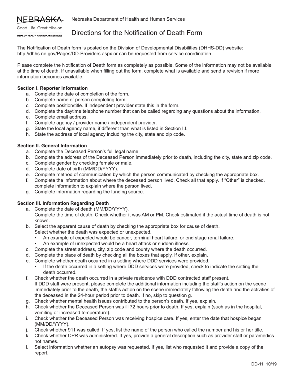 Form Dd 11 Fill Out Sign Online And Download Fillable Pdf Nebraska