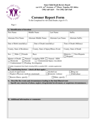 Kansas Coroner Report Form - Fill Out, Sign Online and Download PDF ...