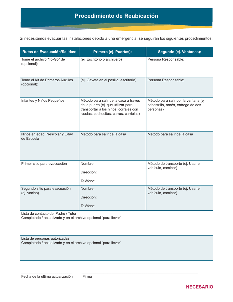 Nebraska Procedimiento De Reubicacion (Spanish) - Fill Out, Sign Online ...