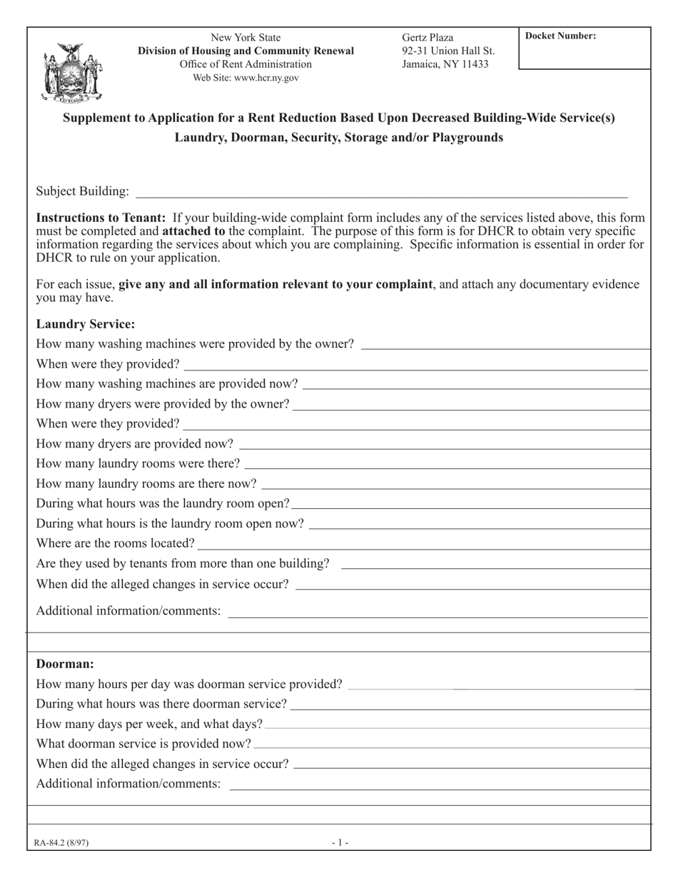 Form RA-84.2 - Fill Out, Sign Online and Download Fillable PDF, New ...