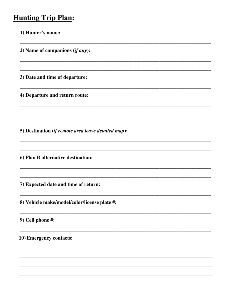 North Carolina Hunting Trip Plan - Fill Out, Sign Online and Download ...