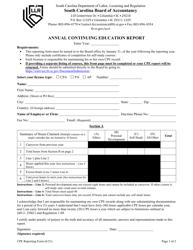 South Carolina Annual Continuing Education Report - Fill Out, Sign ...