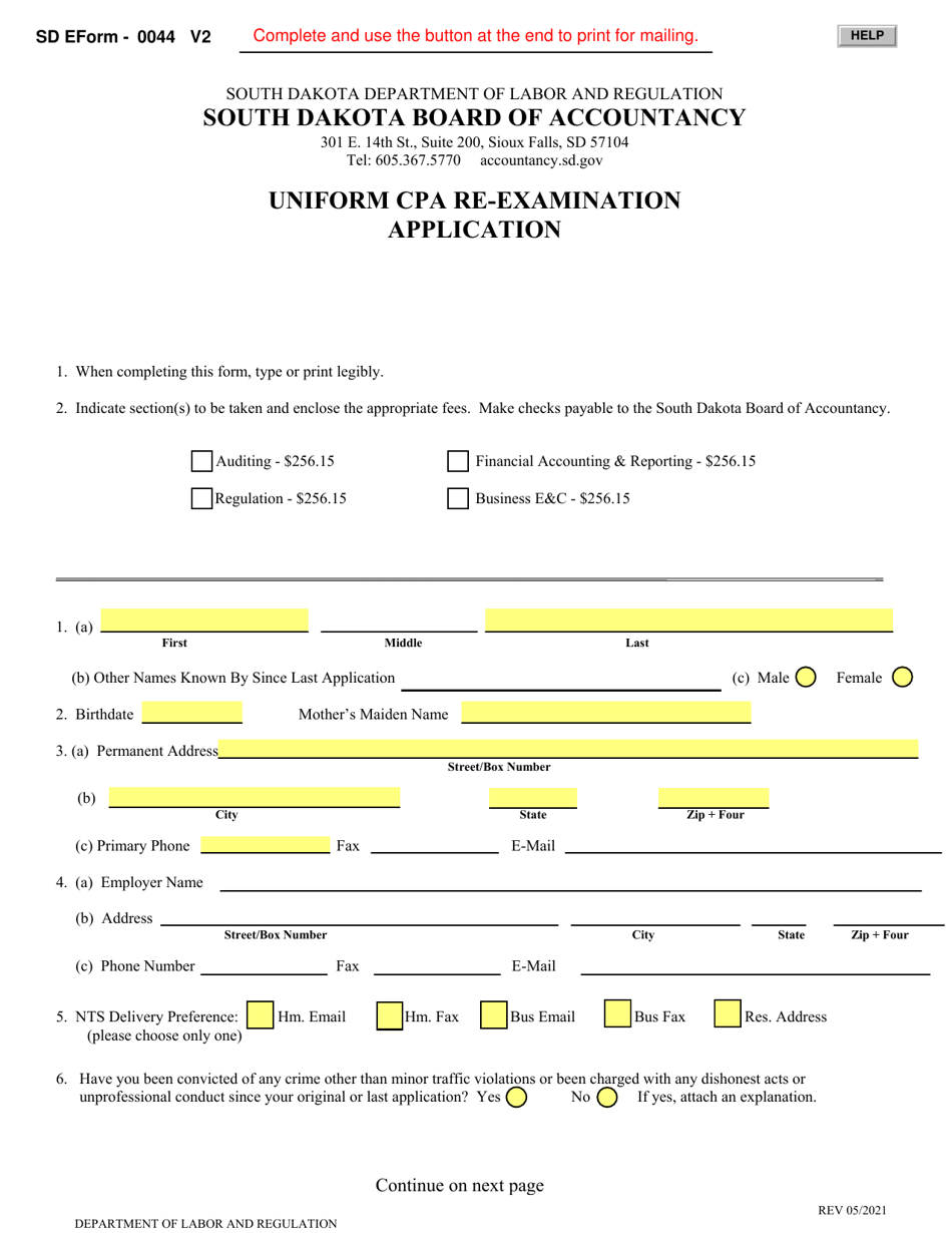 SD Form 0044 (BOA4) - Fill Out, Sign Online and Download Fillable PDF ...