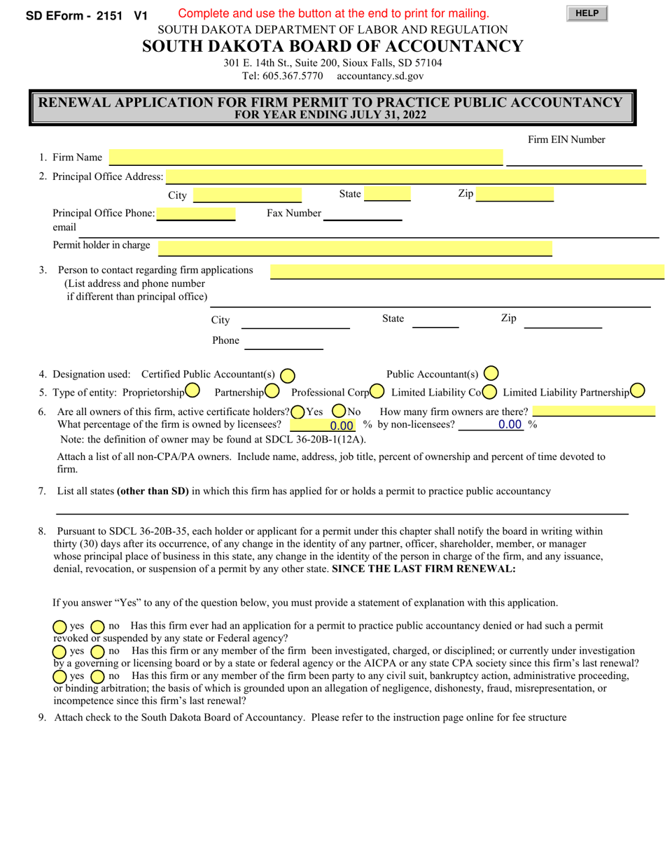 SD Form 2151 (BOA19) - 2022 - Fill Out, Sign Online and Download ...