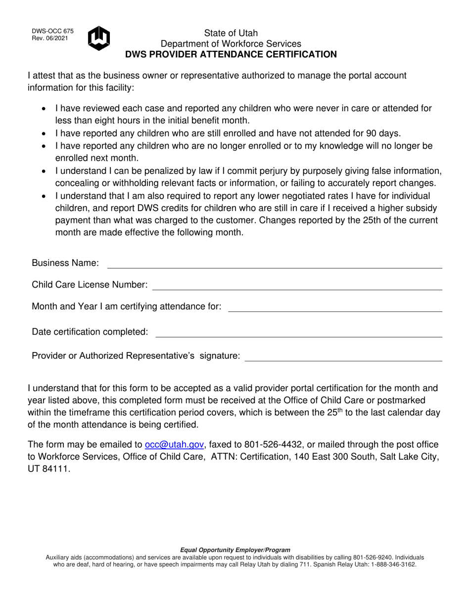 Form Dws Occ675 Fill Out Sign Online And Download Printable Pdf