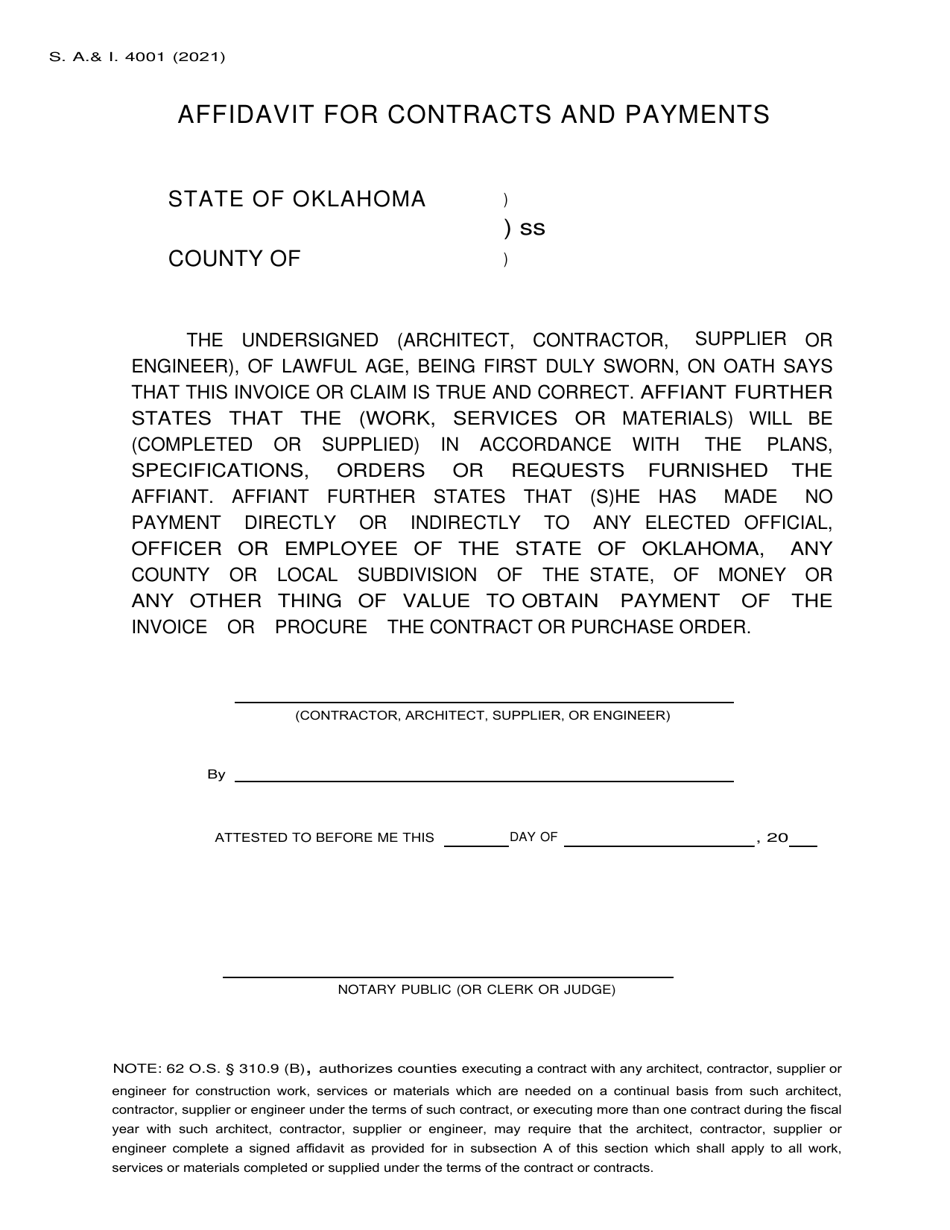 Form S.A.& I.4001 - Fill Out, Sign Online and Download Printable PDF ...
