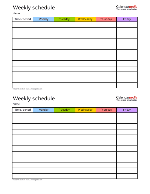 Multicolor Weekly Schedule Template Download Printable PDF Templateroller Multicolor Weekly Schedule Template Download Printable PDF Templateroller