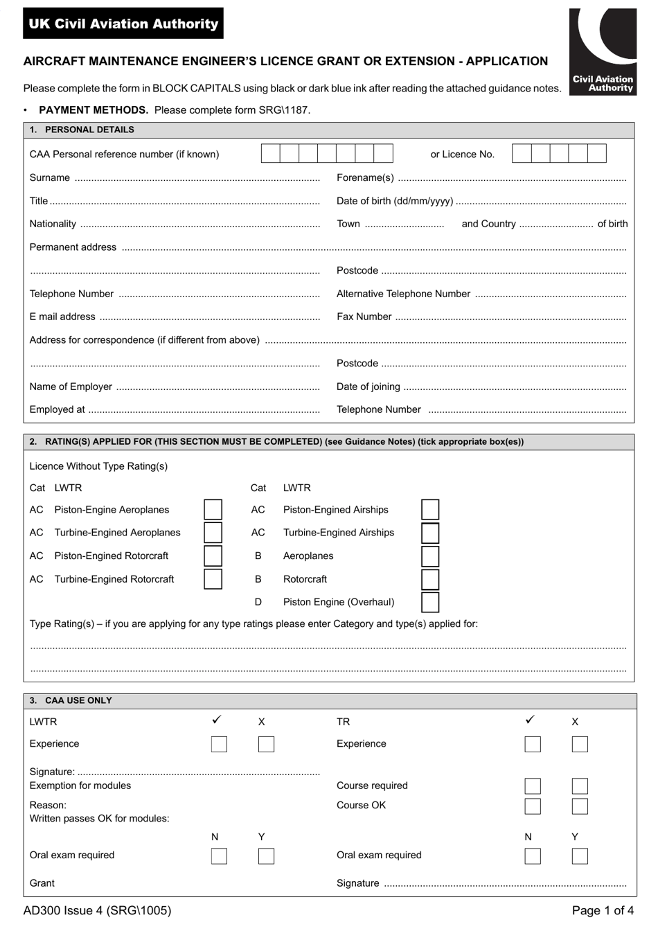 Form SRG\1005 (AD300) - Fill Out, Sign Online and Download Fillable PDF ...