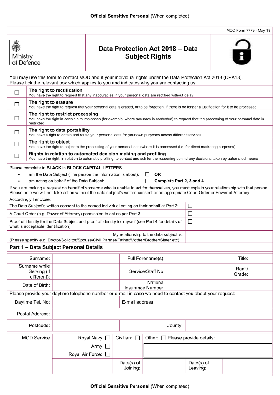 MOD Form 7779 - Fill Out, Sign Online and Download Fillable PDF, United ...