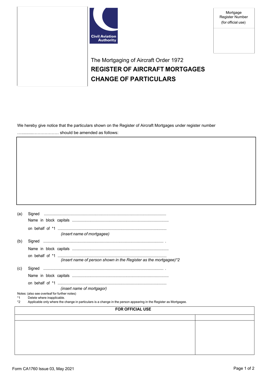 Form CA1760 - Fill Out, Sign Online and Download Fillable PDF, United ...