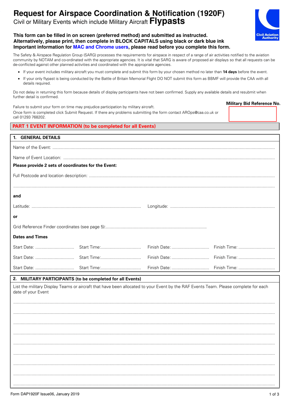 Form DAP1920F - Fill Out, Sign Online and Download Fillable PDF, United ...