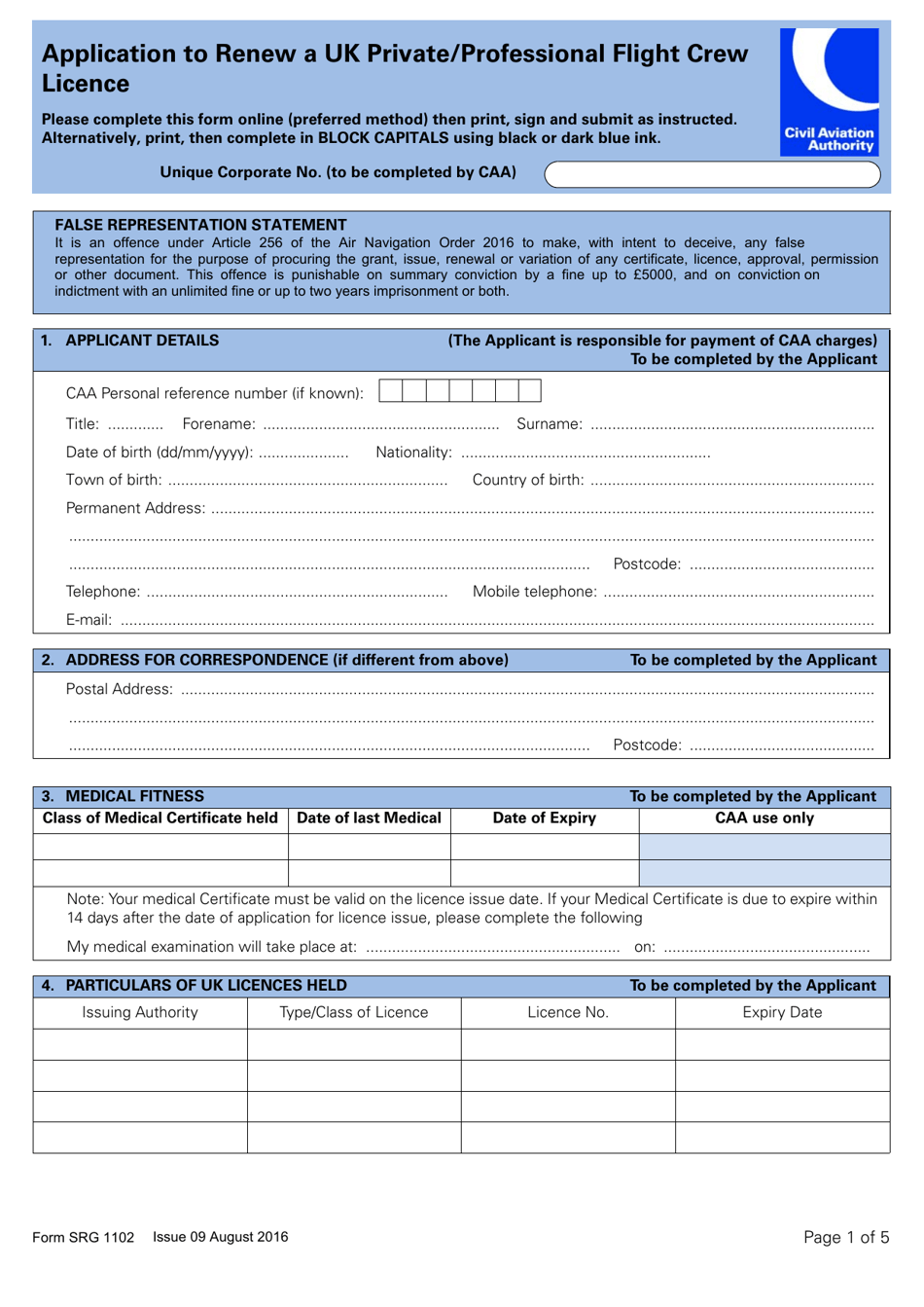 Form SRG1102 - Fill Out, Sign Online and Download Fillable PDF, United ...