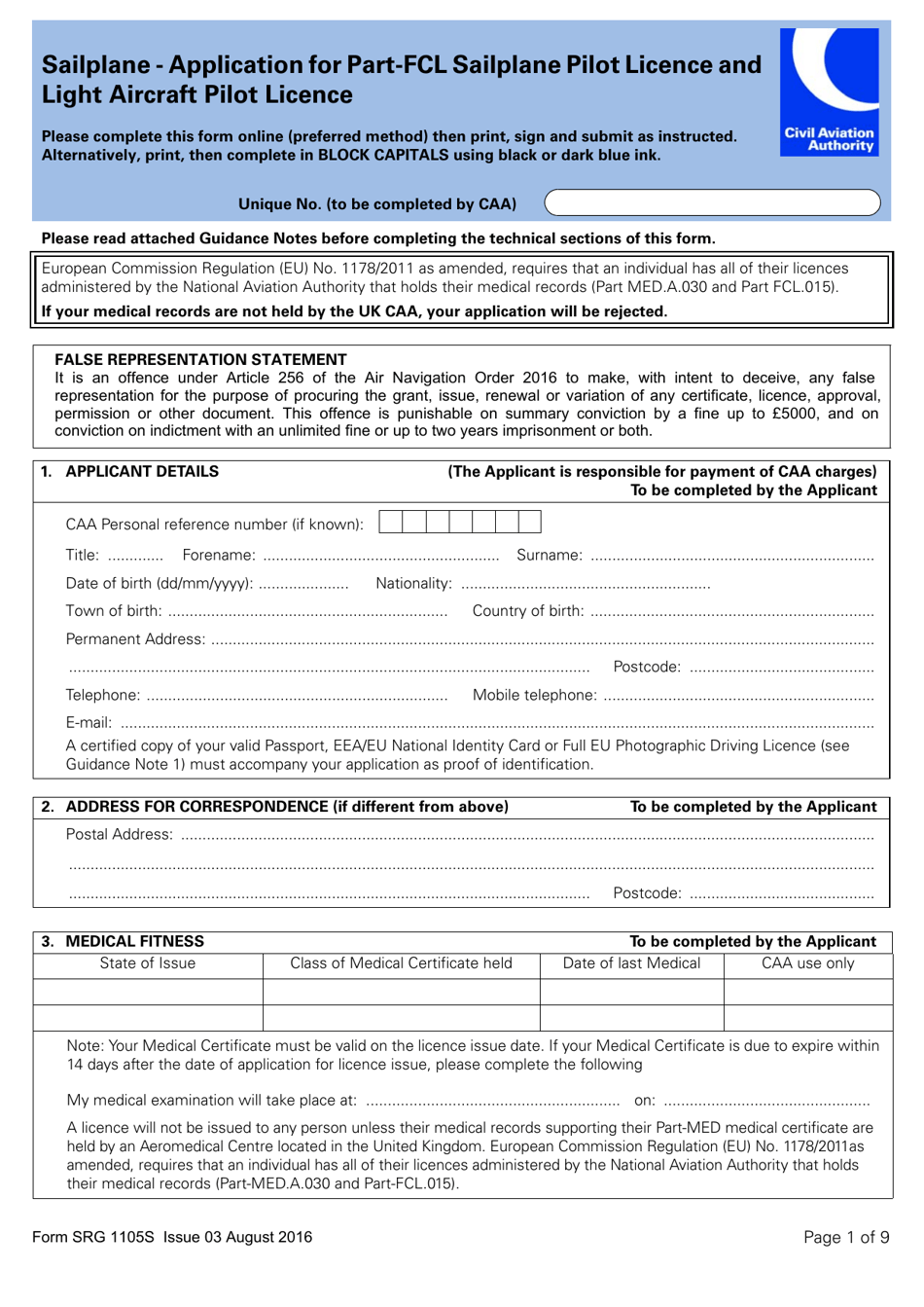 Form SRG1105S - Fill Out, Sign Online and Download Fillable PDF, United ...