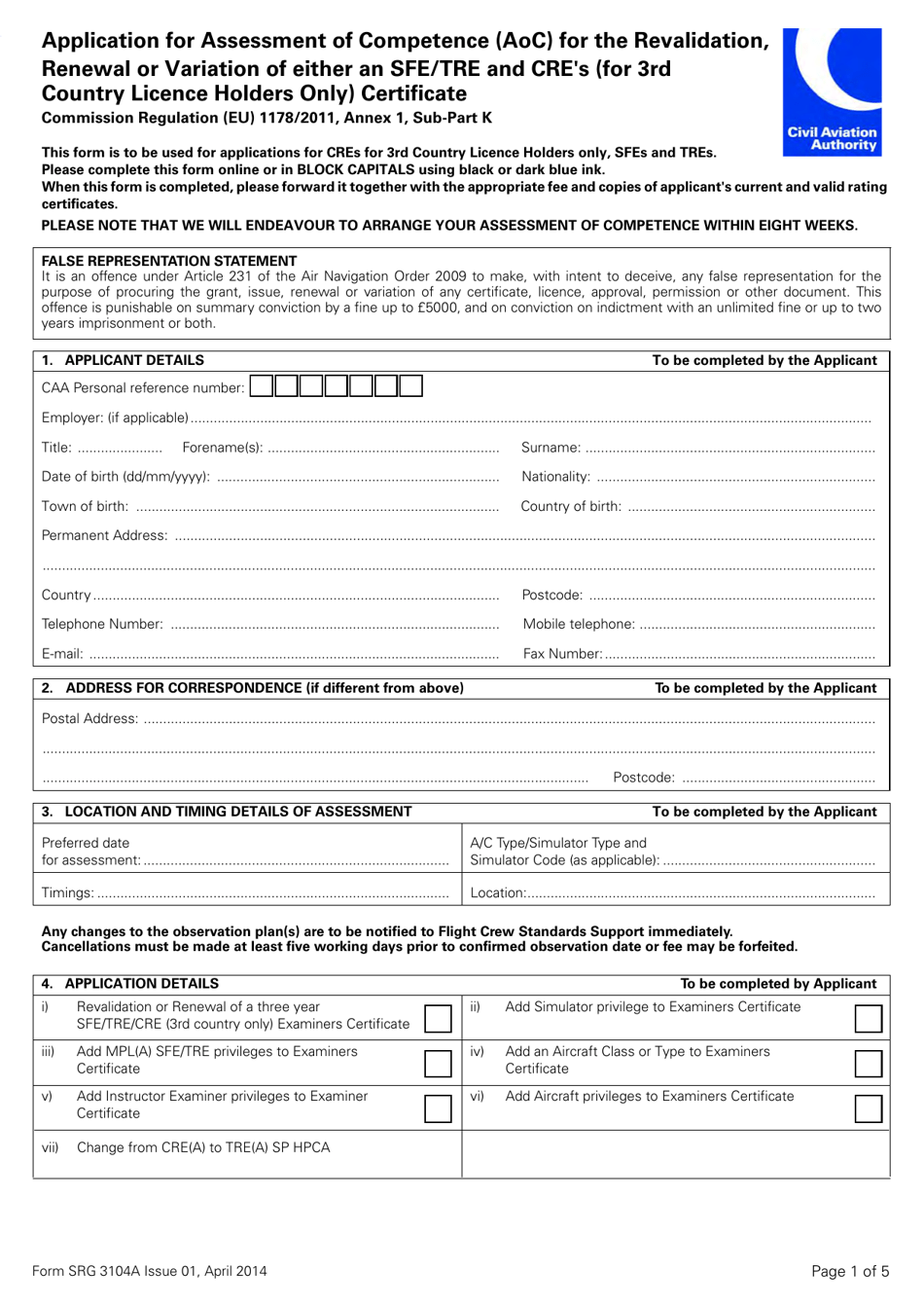 Form SRG3104A - Fill Out, Sign Online and Download Fillable PDF, United ...
