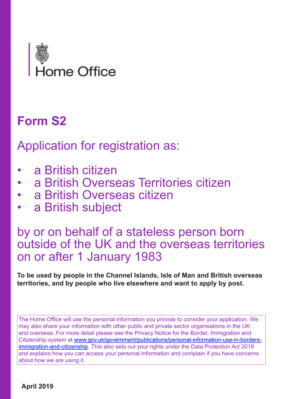 Form S2 - Fill Out, Sign Online and Download Printable PDF, United ...