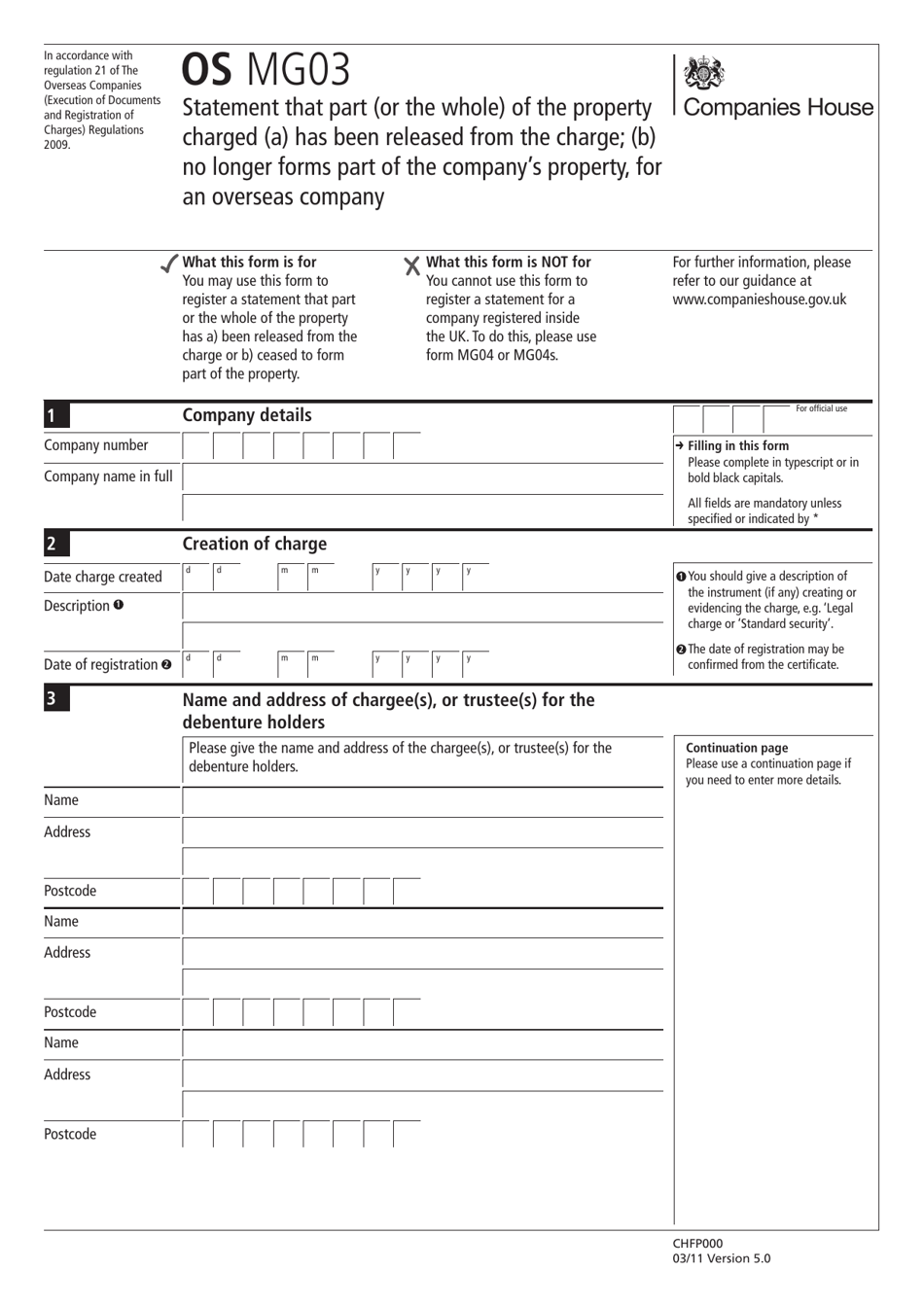 Form OS MG03 - Fill Out, Sign Online and Download Fillable PDF, United ...
