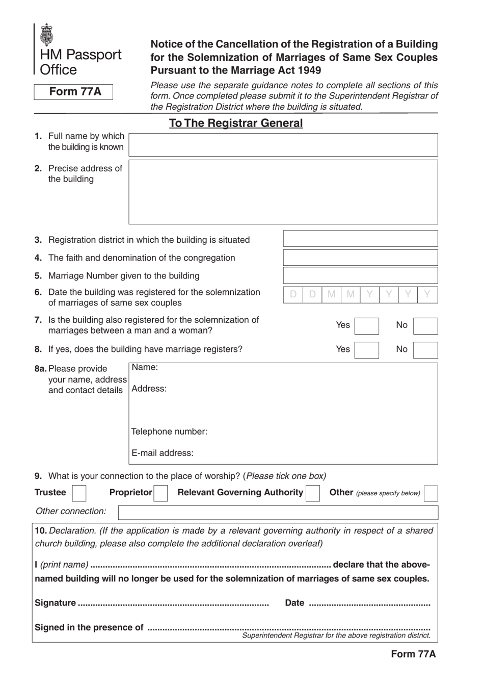 Form 77A - Fill Out, Sign Online and Download Printable PDF, United ...