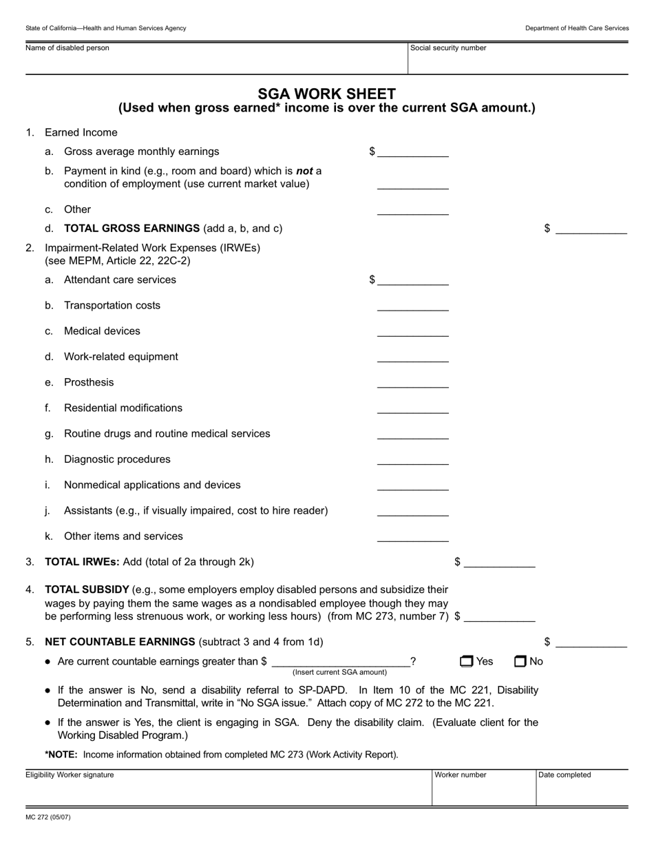 Form MC272 - Fill Out, Sign Online and Download Fillable PDF ...