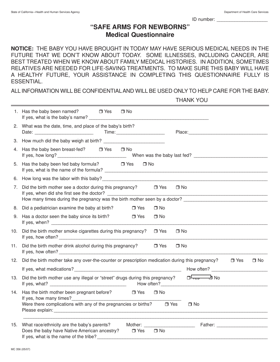 Form MC356 - Fill Out, Sign Online and Download Fillable PDF ...