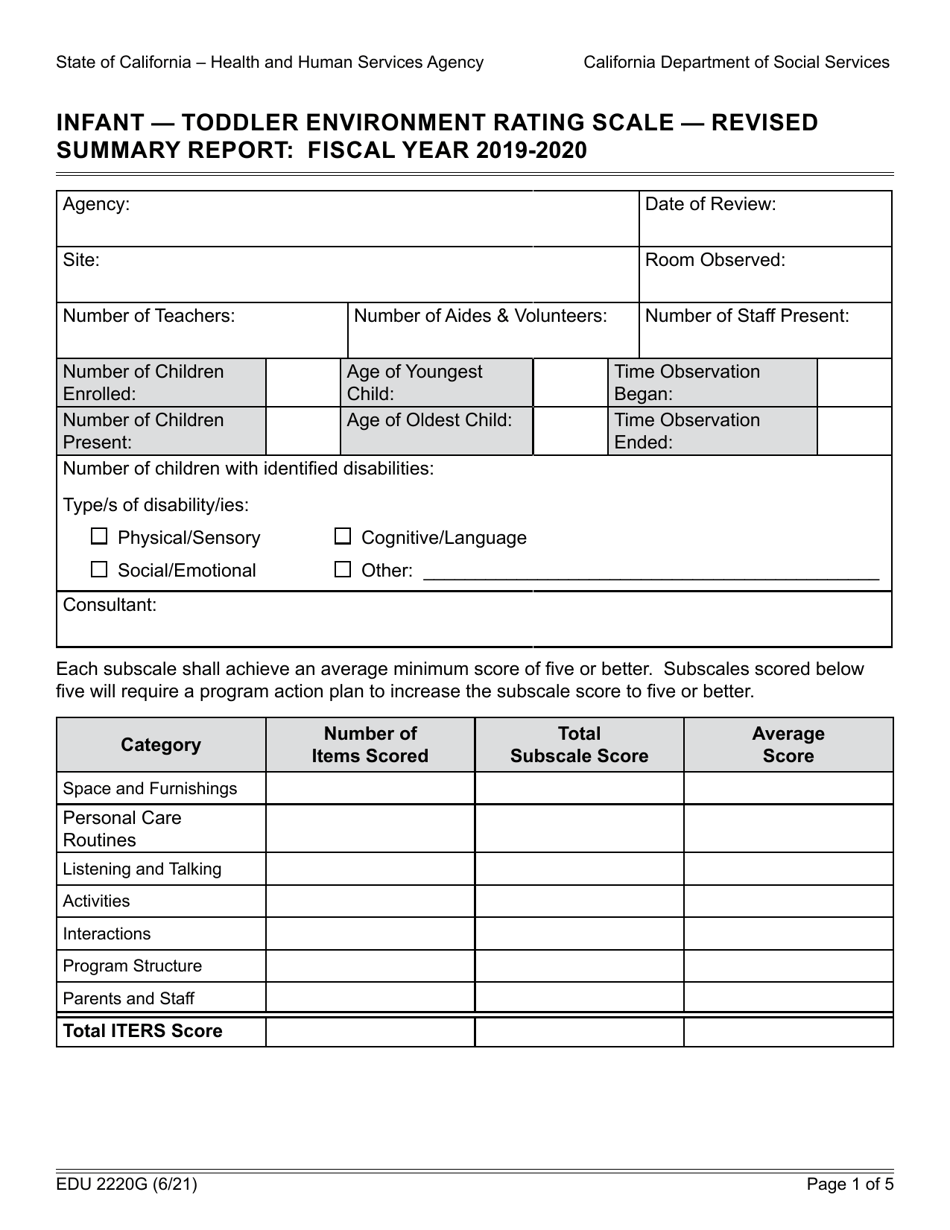 Form EDU2220G - 2020 - Fill Out, Sign Online and Download Fillable PDF ...