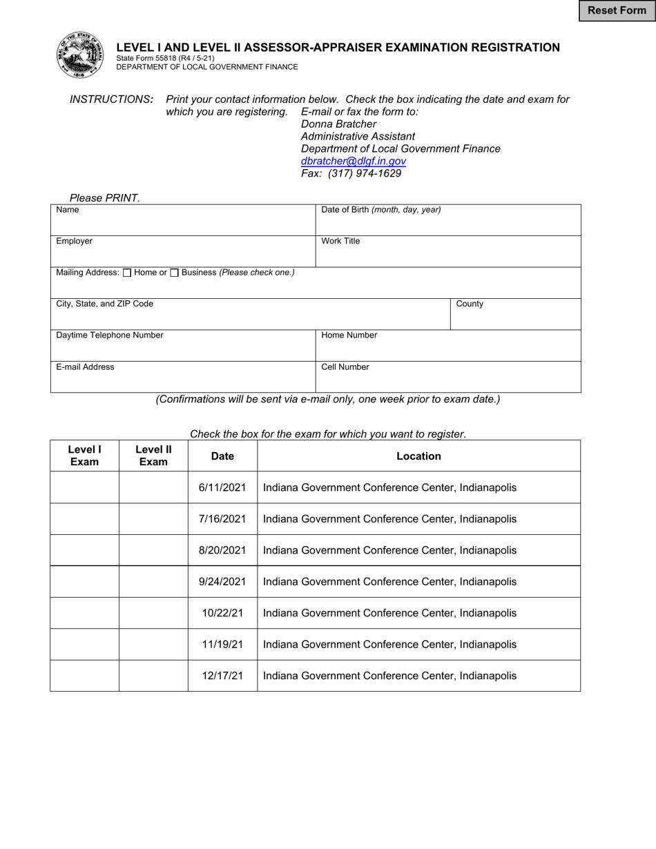 State Form 55818 - Fill Out, Sign Online and Download Fillable PDF ...
